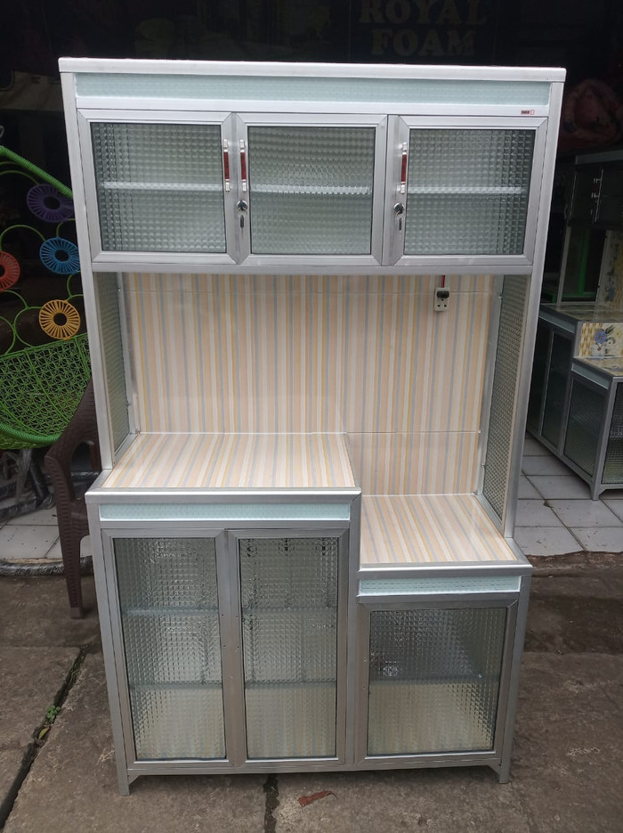 Jual Rak Piring Aluminium Keramik 3 Pintu (Tebal Rangka 3cm) (Kode 003 ...