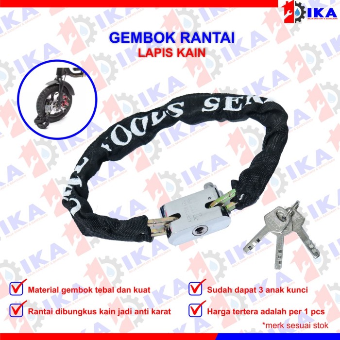 Jual Gembok rantai serbaguna motor pagar pintu murah besi kunci tebal ...