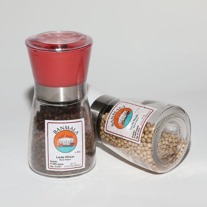 Jual Paket Merah Putih Lada Hitam & Putih dalam botol gilingan burr ...