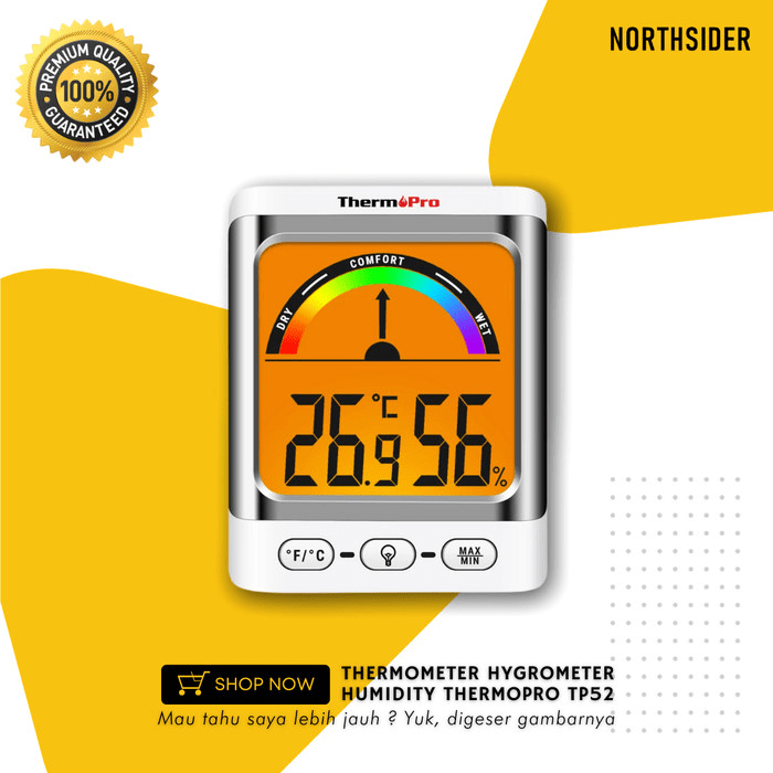 Jual THERMOMETER HYGROMETER HUMIDITY | TERMOMETER SUHU RUANG THERMOPRO ...