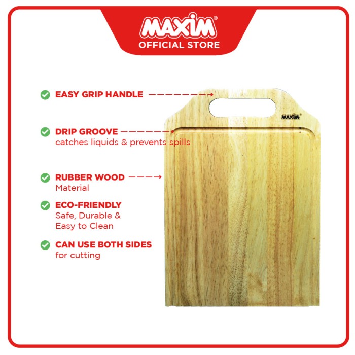 Jual Maxim Tools Papan Telenan Kayu - Cutting Board (MTCUTWD) (Kode 006 ...