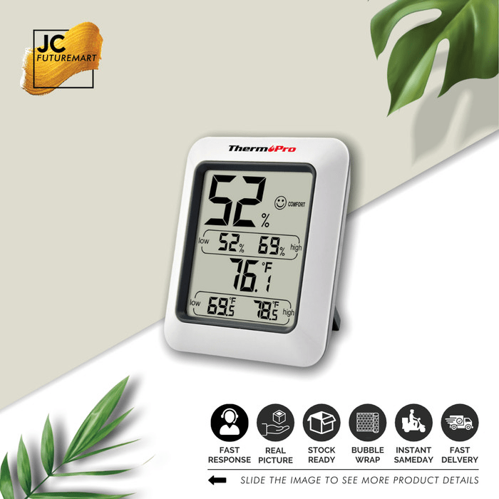 Jual THERMOMETER HYGROMETER HUMIDITY | TERMOMETER SUHU RUANG THERMOPRO ...