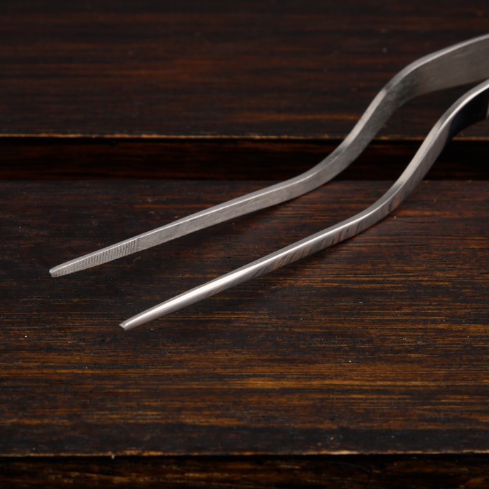 Jual Shinsei Offset Tweezer 16cm Silver Pinset Makanan Chef (Kode 004 ...