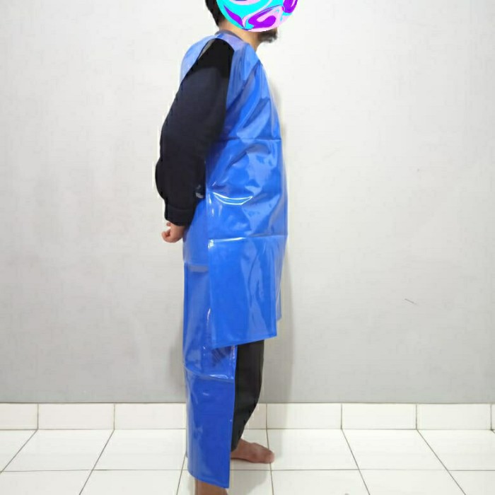 Jual Apron - Celemek Semprot Pvc 2 Sisi Warna Biru (kode 010)) Di ...