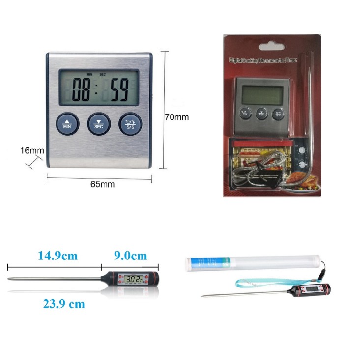 Jual Thermometer timer digital D24 dapur masak suhu Makanan Stainless ...