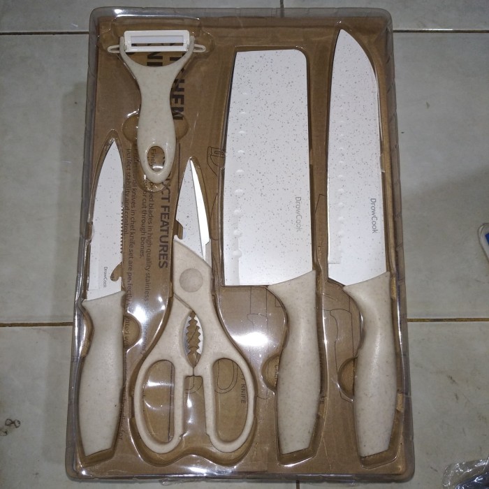 Jual Drow Cook Set Pisau Dapur Knives Piso Peso Pemotong Golok Daging ...