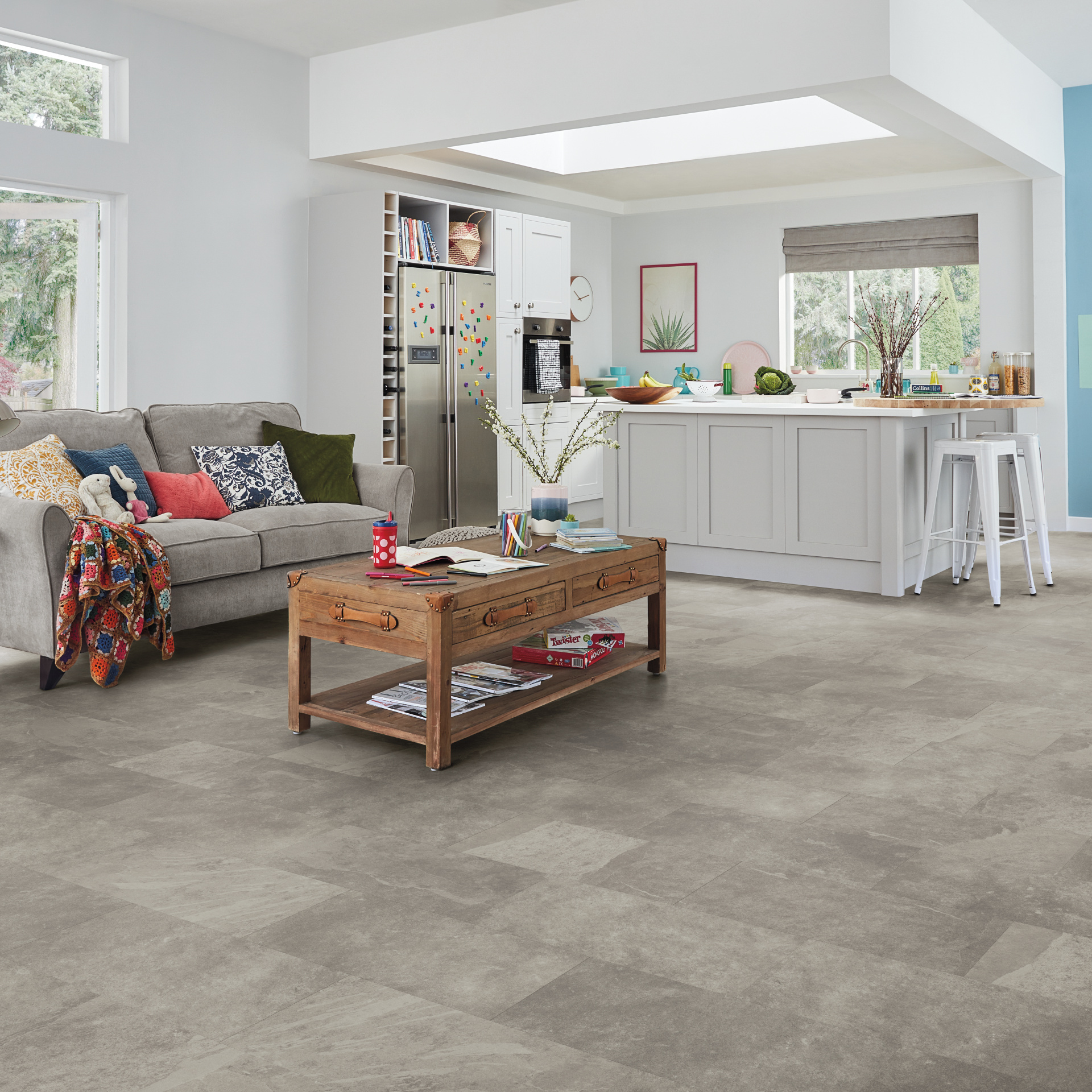 Karndean - Knight Tile Rigid Core - Grey Riven Slate from Znet Flooring