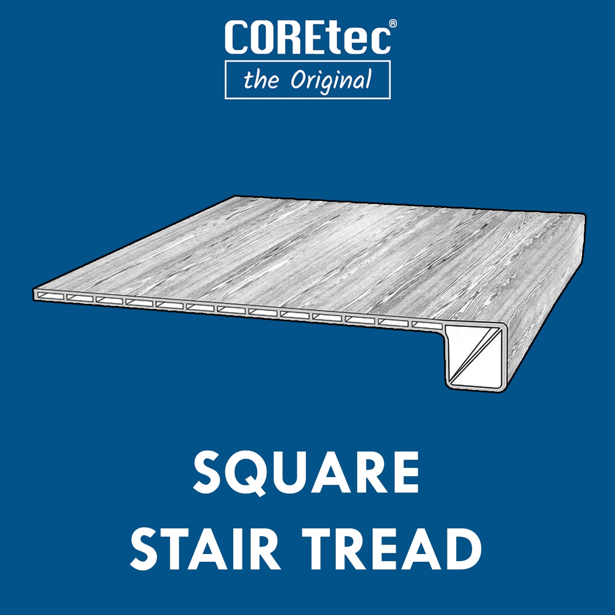 COREtec - Square Stair Tread 48" - 03ZSQ-00753 Axial Oak (SQ TRD) from ...