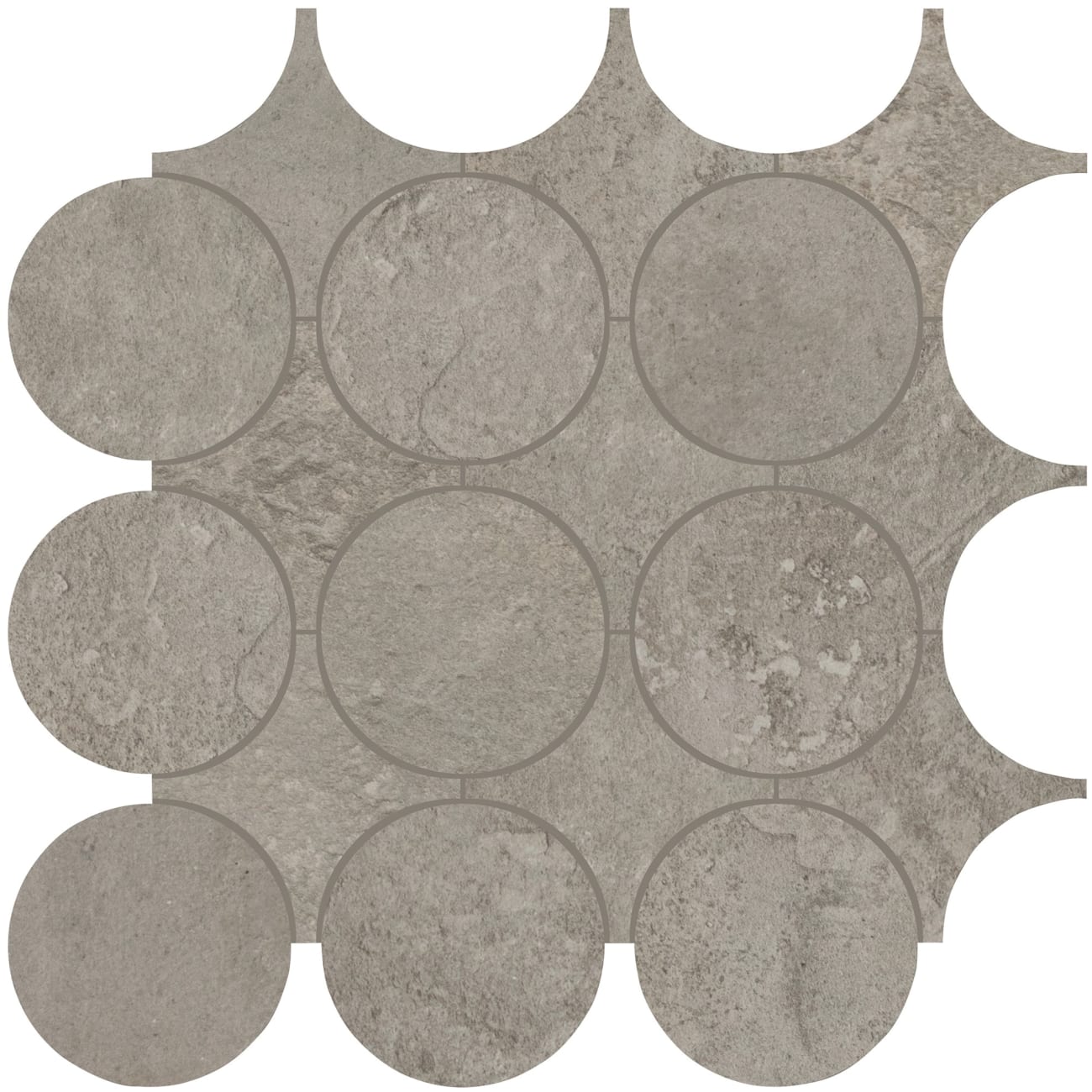 Daltile Medium Grey 13.5 x 13.5 Canvas Dot Mosaic - RK13MIXEDMSXTMT